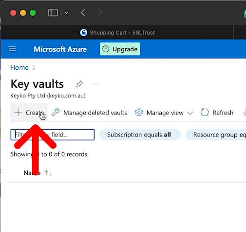 Setup Microsoft Azure Key Vault with Verokey/DigiCert Code Signing Certificate