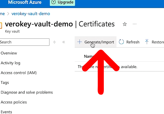 Setup Microsoft Azure Key Vault with Verokey/DigiCert Code Signing Certificate